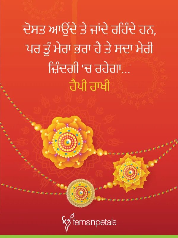 120+ Rakhadi/Raksha Bandhan Wishes & Messages in Punjabi With Images ...